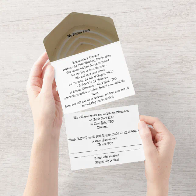 50th gold wedding anniversary invitation motto | Zazzle