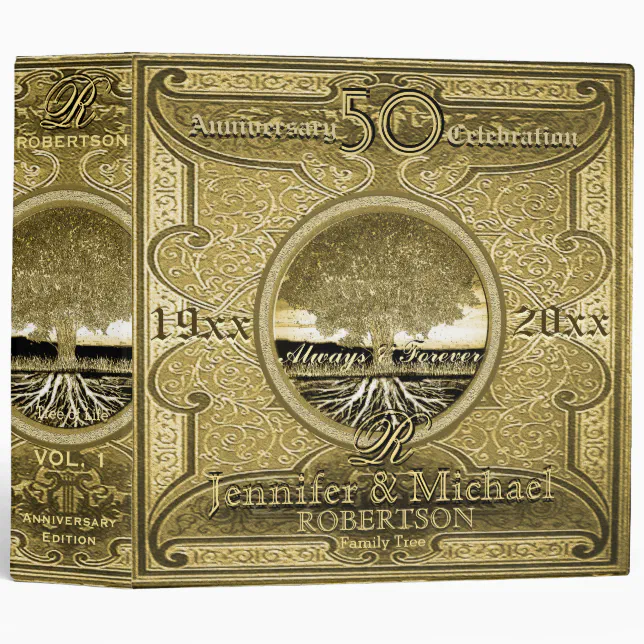 50th Golden Anniversary 3 Ring Binder | Zazzle