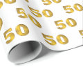 50th Golden Anniversary Birthday Wrapping Paper | Zazzle