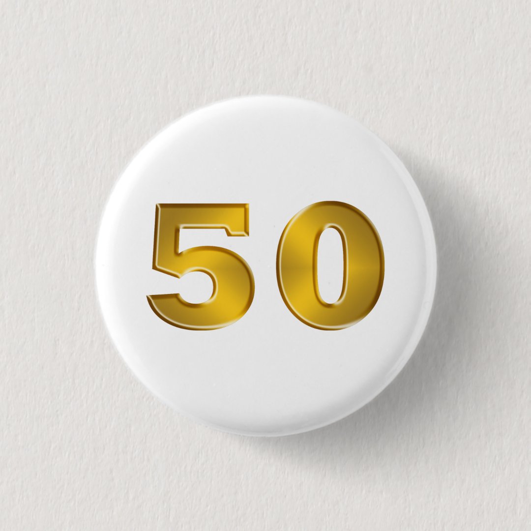 50th Golden Anniversary Buttons | Zazzle
