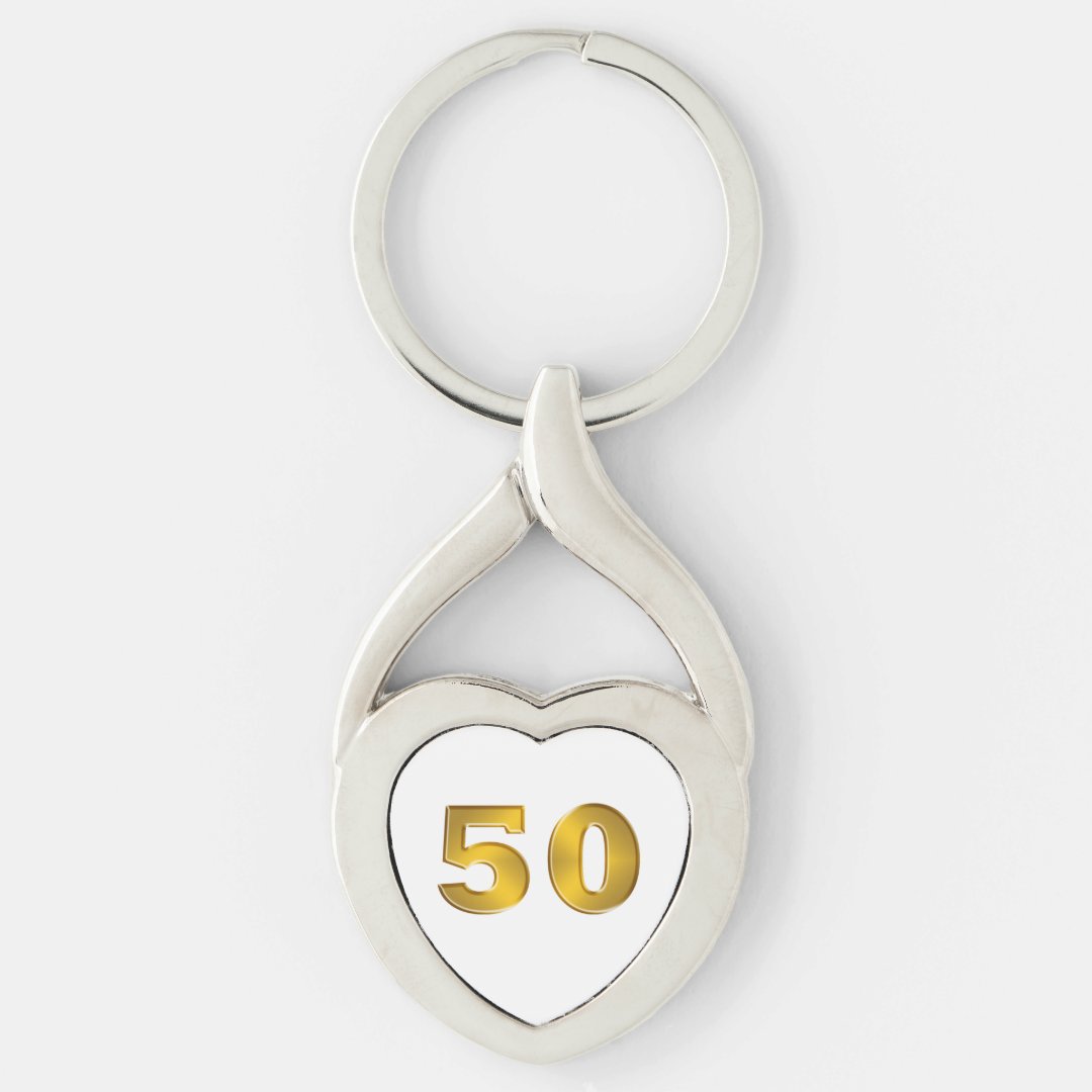 50th Golden Anniversary Keychains | Zazzle