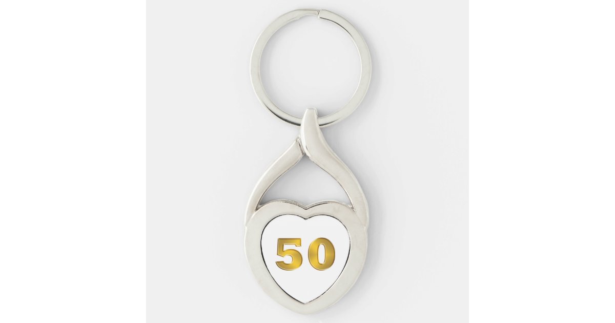 50th Golden Anniversary Keychains | Zazzle
