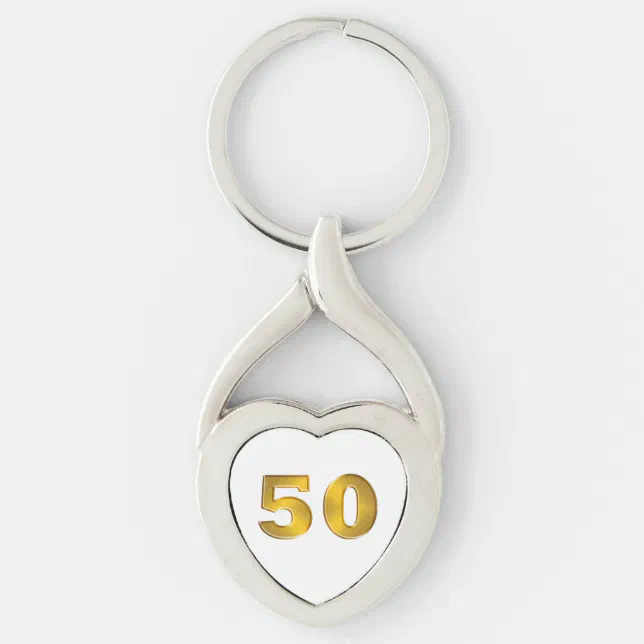 50th Golden Anniversary Keychains | Zazzle