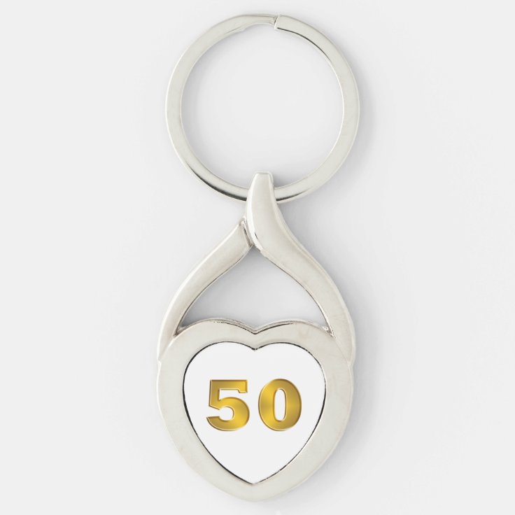 50th Golden Anniversary Keychains | Zazzle
