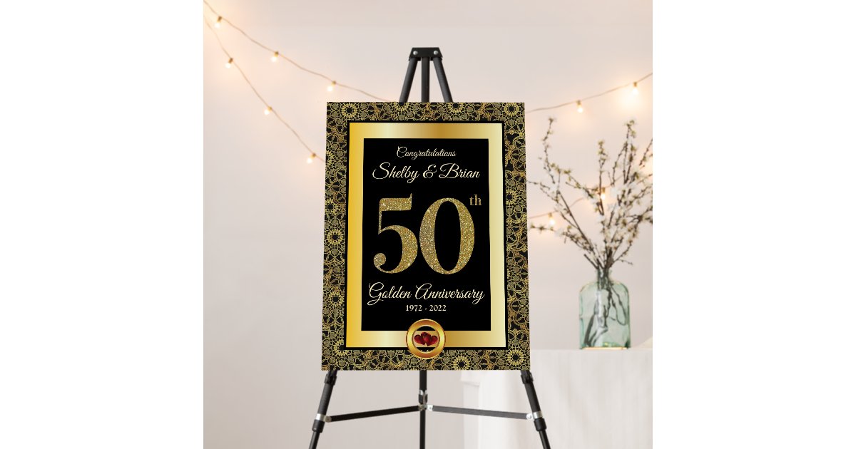 50th Golden Anniversary Welcome sign | Zazzle