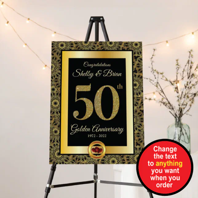 50th Golden Anniversary Welcome sign | Zazzle