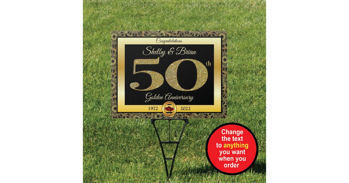 50th Golden Anniversary yard sign | Zazzle
