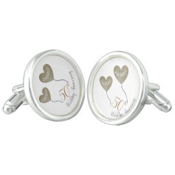 50th Golden Wedding Anniversary balloon Cufflinks | Zazzle