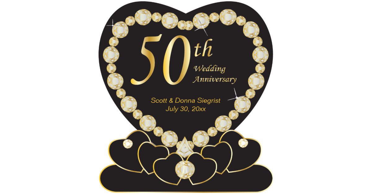 50th Golden Wedding Anniversary | DIY Text Cutout | Zazzle