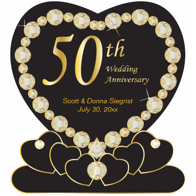50th Golden Wedding Anniversary | DIY Text Cutout | Zazzle