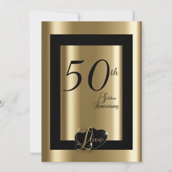 50th Golden Wedding Anniversary | DIY Text Invitation | Zazzle
