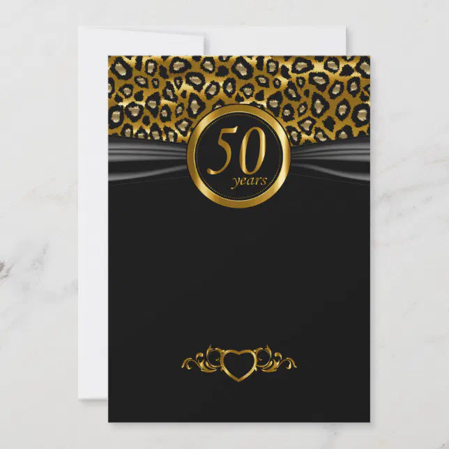 50th Golden Wedding Anniversary | Leopard Invitation | Zazzle