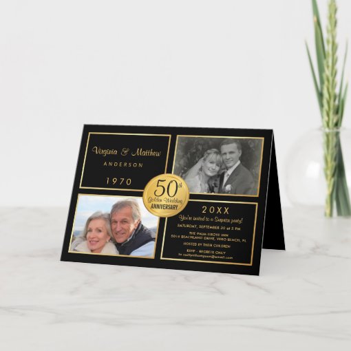 50th Golden Wedding Anniversary Party Invite | Zazzle