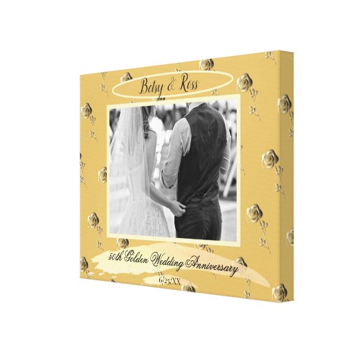 "50th Golden Wedding Anniversary" Roses Canvas Print | Zazzle