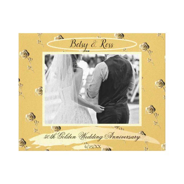 "50th Golden Wedding Anniversary" Roses Canvas Print | Zazzle