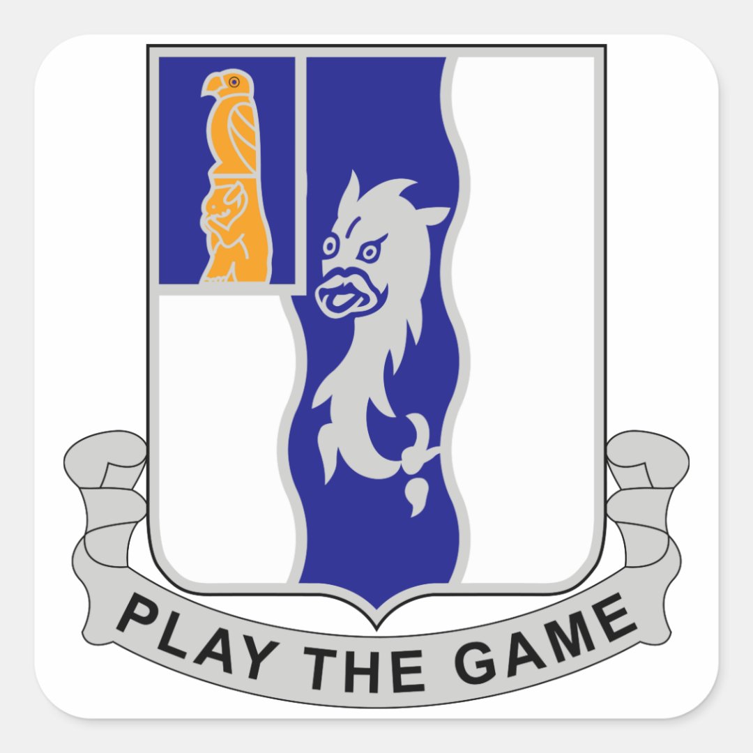 50th Infantry Regiment - Play The Game Square Sticker | Zazzle
