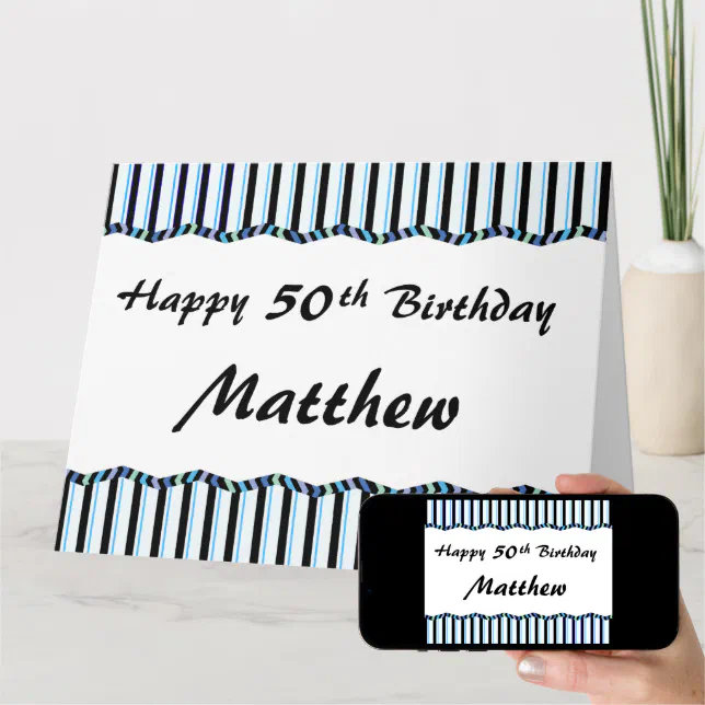 50th or Any Age Birthday-BIG Card | Zazzle