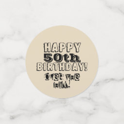 50th Over the Hill Birthday Balloons Confetti | Zazzle