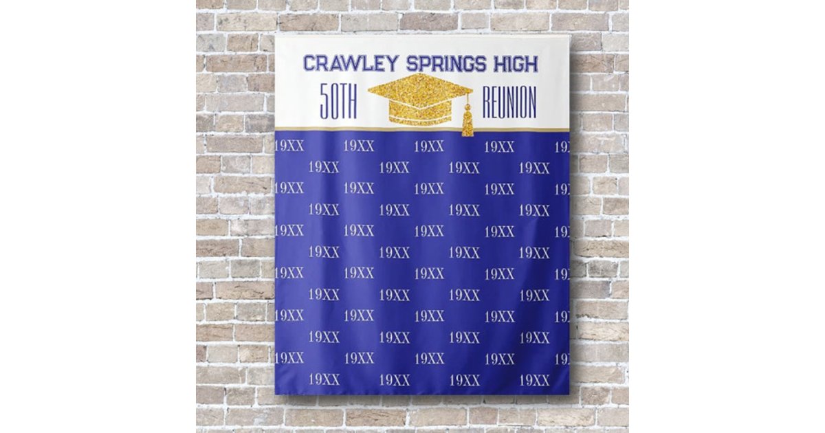 50th Reunion Pics!! Class Reunion Photo backdrop | Zazzle
