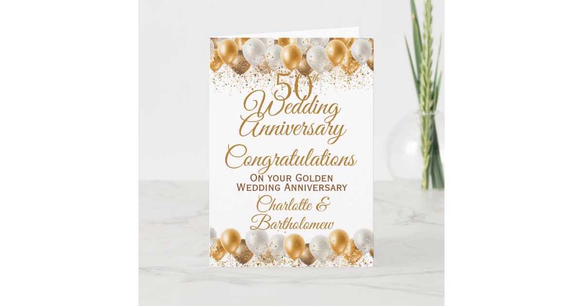 50th Wedding Anniversary Congratulations Card | Zazzle