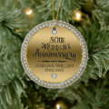 50th Wedding Anniversary Diamonds And Gold Ceramic Ornament | Zazzle