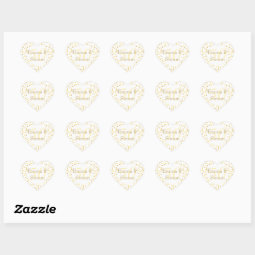 50th Wedding Anniversary Golden Hearts Confetti Heart Sticker | Zazzle