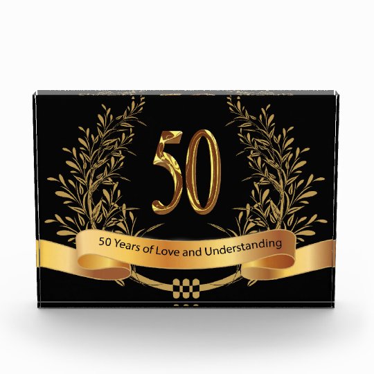 50th Wedding Anniversary Horizontal Block Award | Zazzle.com