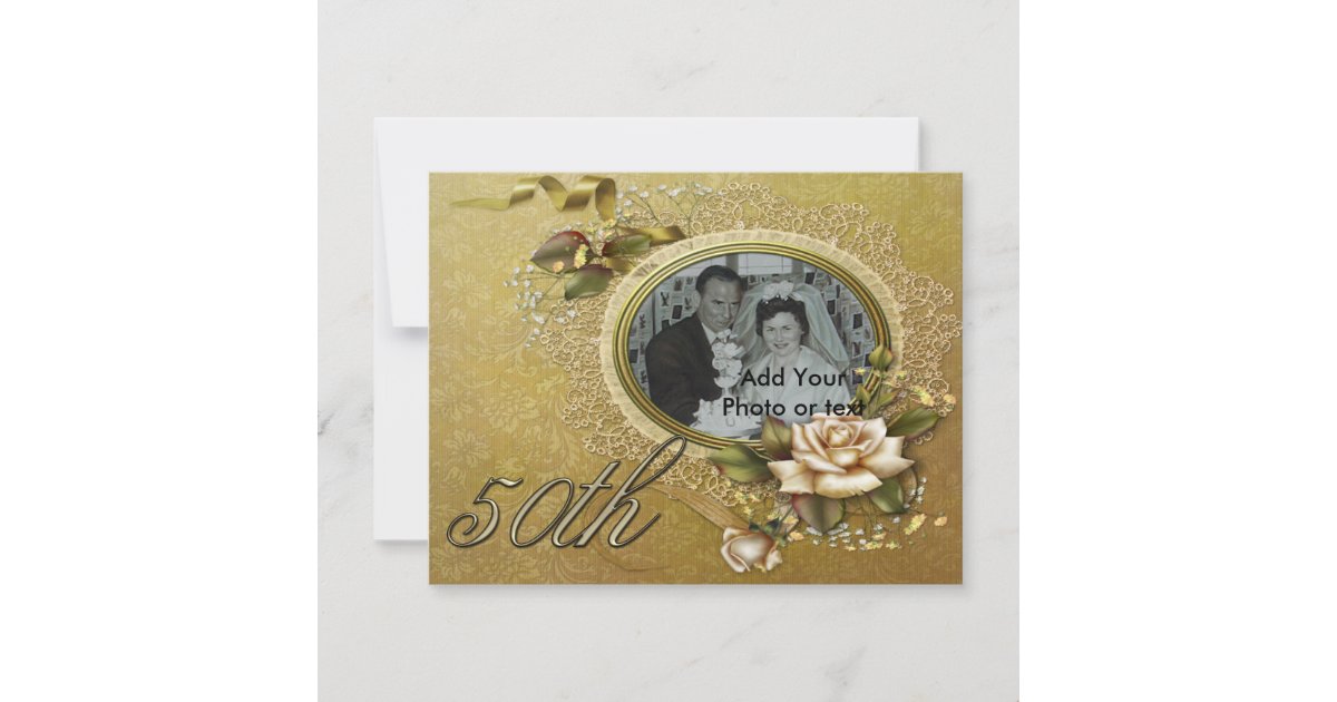 50th Wedding anniversary invitation announcement | Zazzle