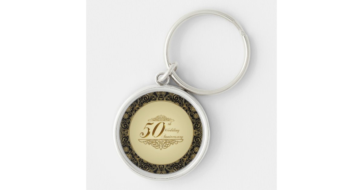 50th Wedding Anniversary Key Chain | Zazzle.com