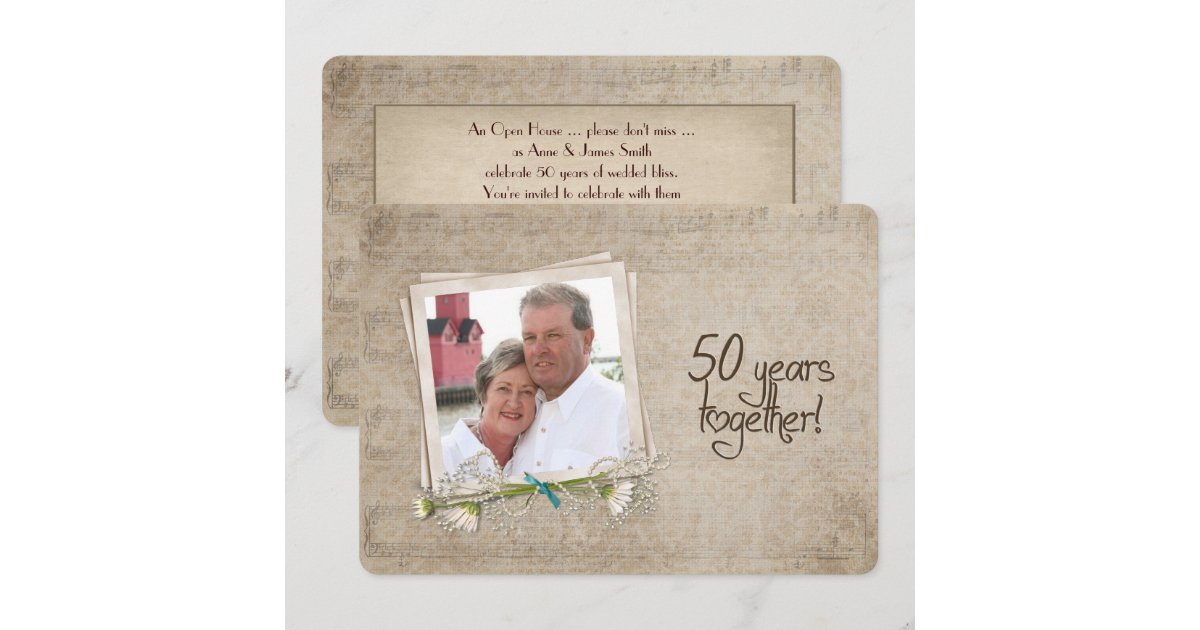 50th Wedding Anniversary Open House Invitation | Zazzle
