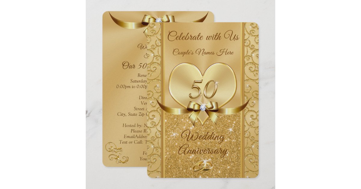 50th Wedding Anniversary Renewal Vows Invitations | Zazzle