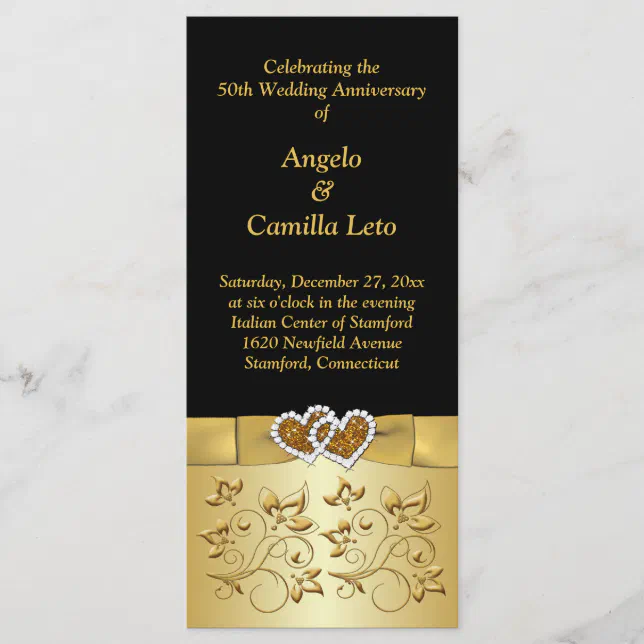 50th Wedding Anniversary Vow Renewal Program | Zazzle