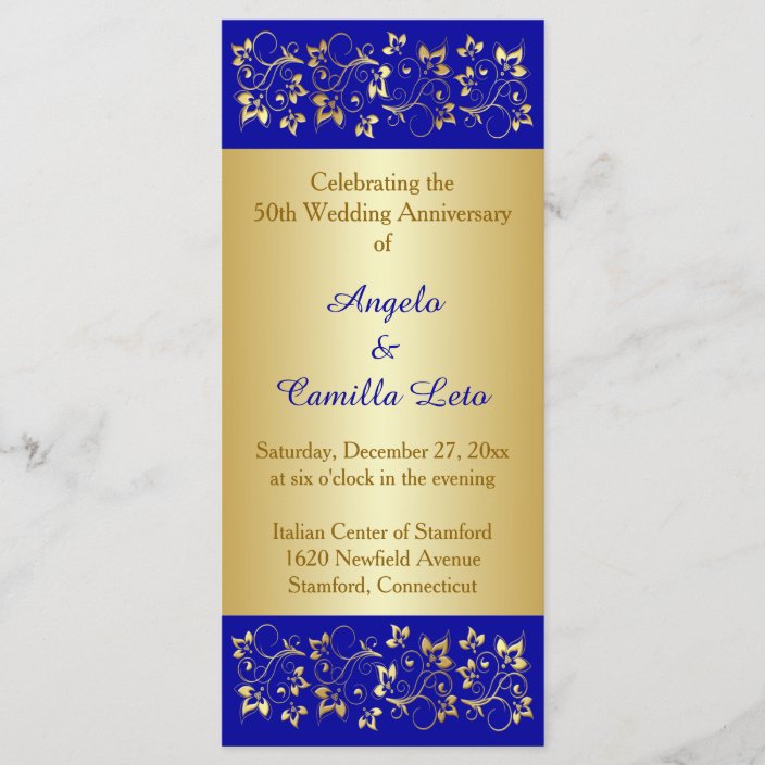 50th Wedding Anniversary Vow Renewal Program | Zazzle.com