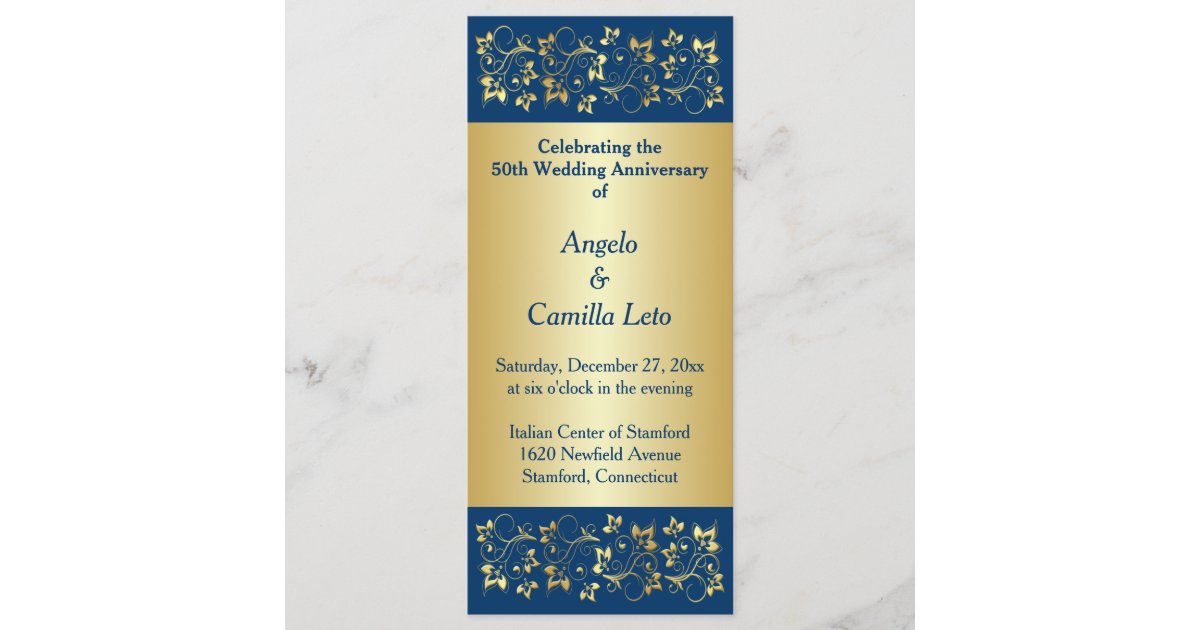 50th Wedding Anniversary Vow Renewal Program | Zazzle