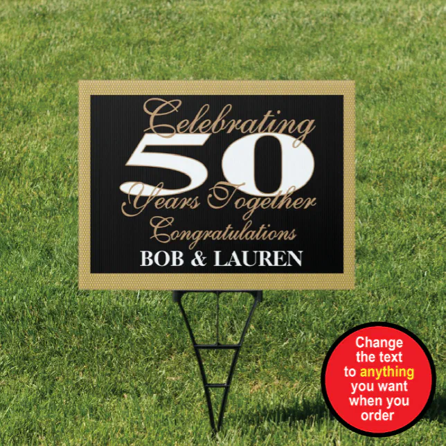 50th Wedding Anniversary Yard Sign | Zazzle