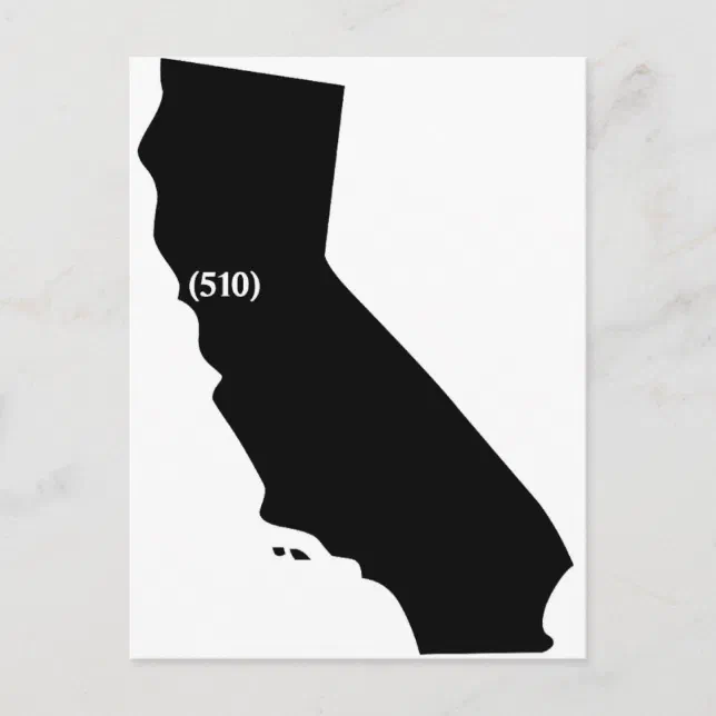 510 Area Code, California, Bay Area Postcard | Zazzle
