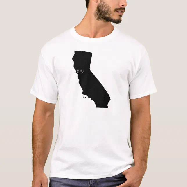 510 Area Code, California, Bay Area T-Shirt | Zazzle