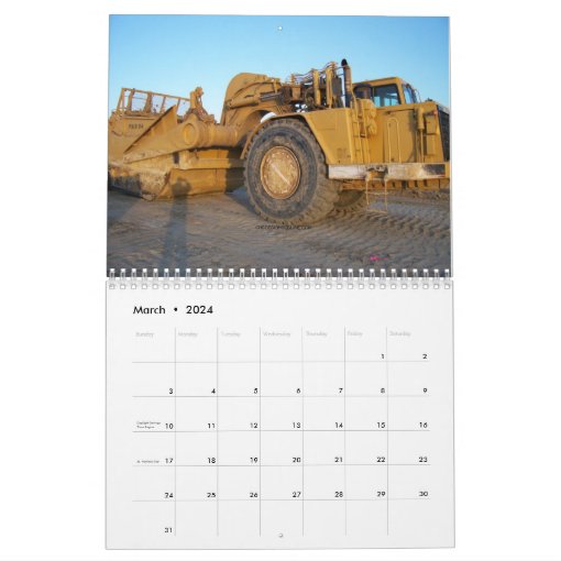 5130 Excavator/Dump truck, Heavy Equipment Calendar | Zazzle