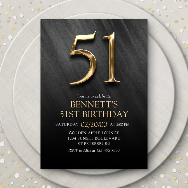 51st Birthday Invitation | Zazzle