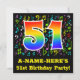 51st Birthday Party: Fun Music Symbols, Rainbow 51 Invitation | Zazzle