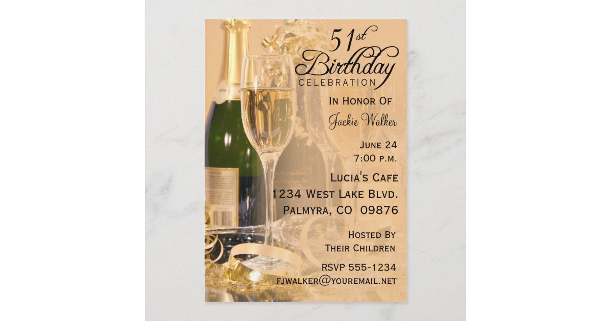 51st Birthday Party Invitation | Zazzle.com