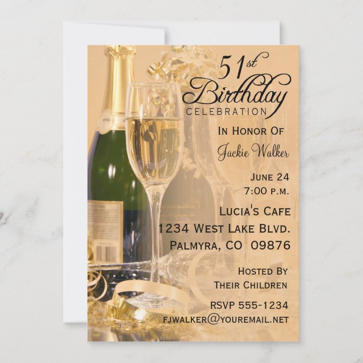 51st Birthday Party Invitation | Zazzle