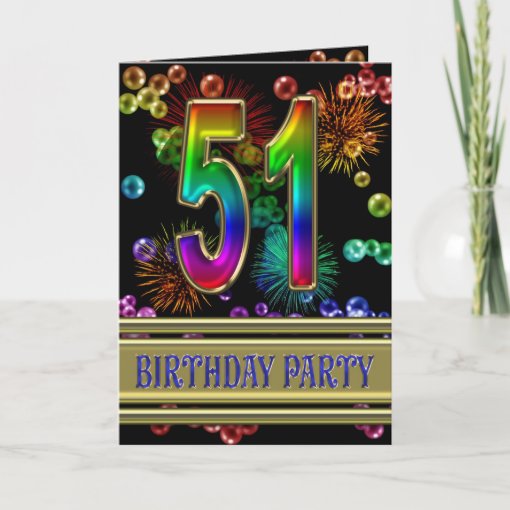 51st Birthday party Invitation | Zazzle