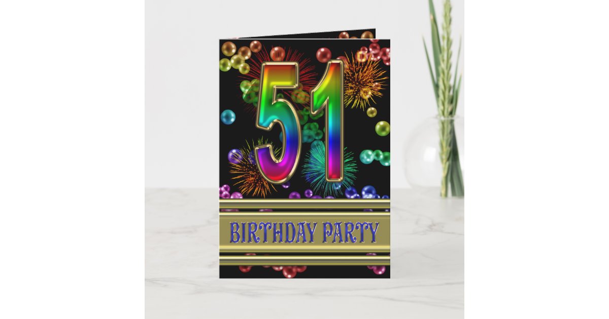 51st Birthday party Invitation | Zazzle