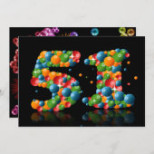 51st Birthday party, with bubbles and balls Invitation | Zazzle
