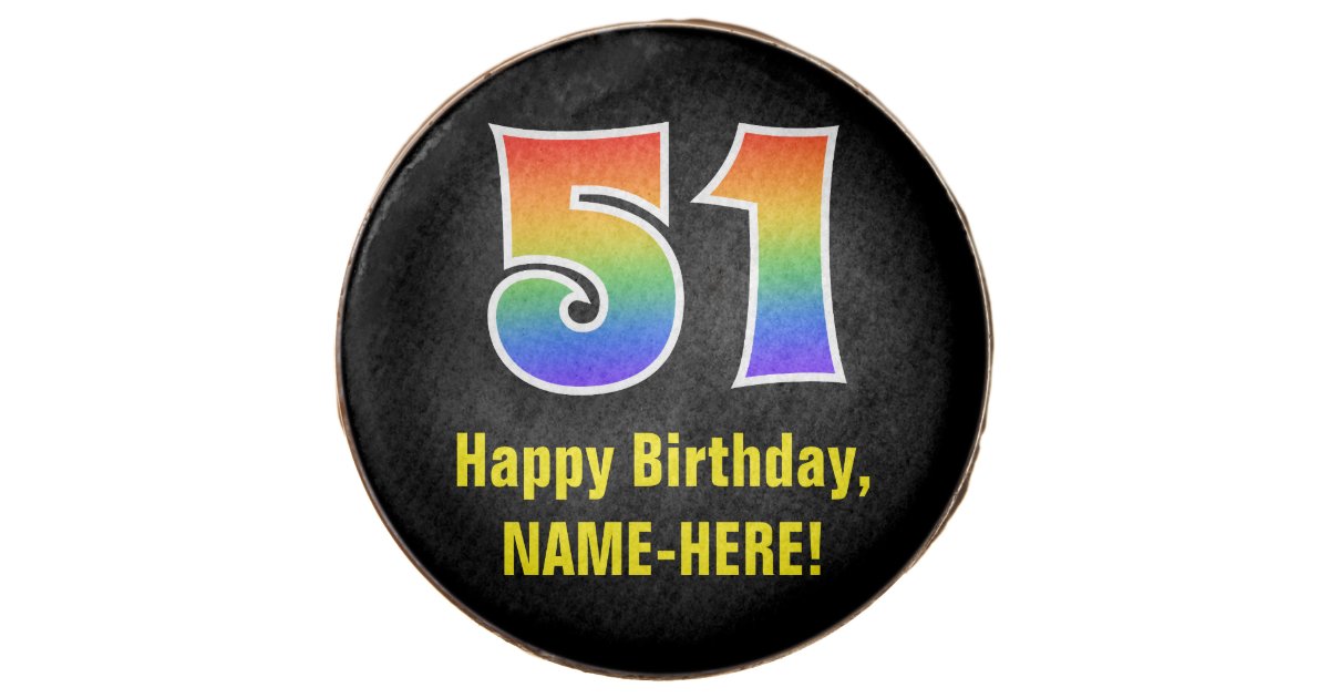 51st Birthday - Rainbow Spectrum Pattern Number 51 Chocolate Covered ...