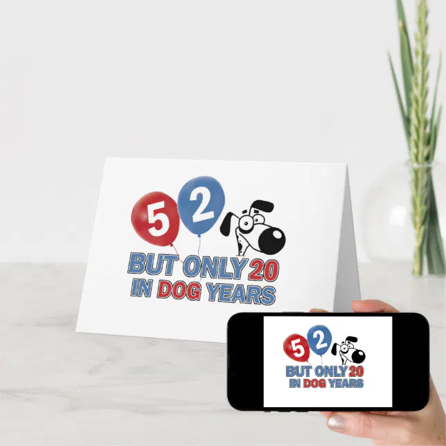 52 years Old birthday designs Card | Zazzle