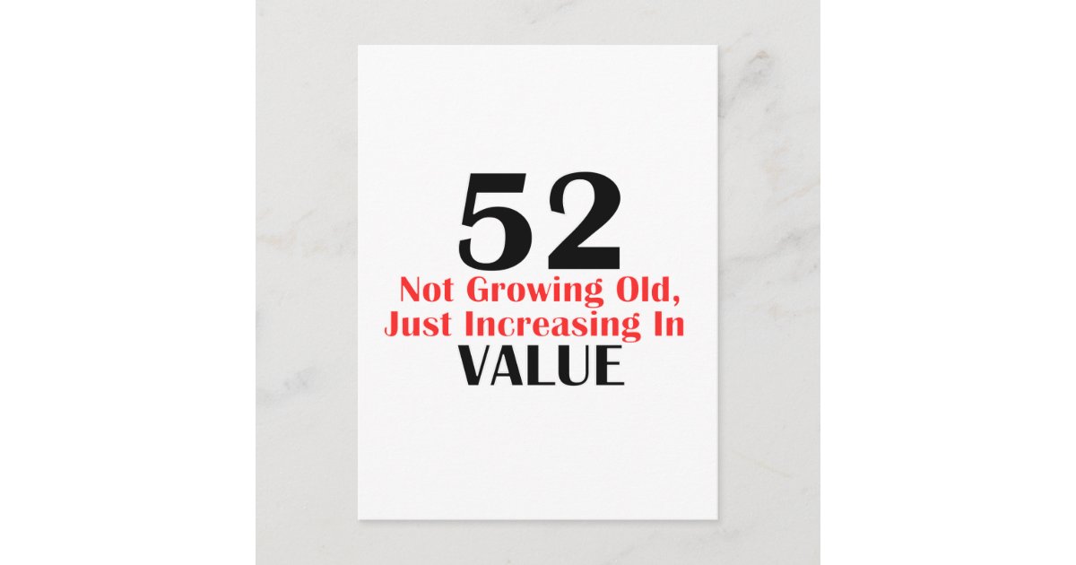 52 years old birthday designs postcard | Zazzle