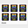 52nd Birthday: Rainbow Spectrum # 52, Custom Name Square Sticker | Zazzle