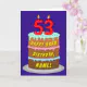 53rd Birthday: Fun Cake and Candles + Custom Name Card | Zazzle